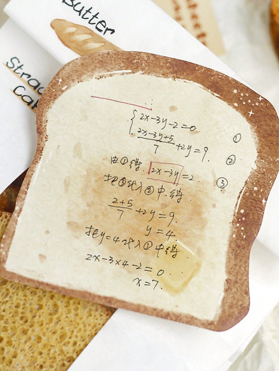 4pcs Set Memory Bread Series Simple INS Shaped Sticky Notes Memo Pad ...