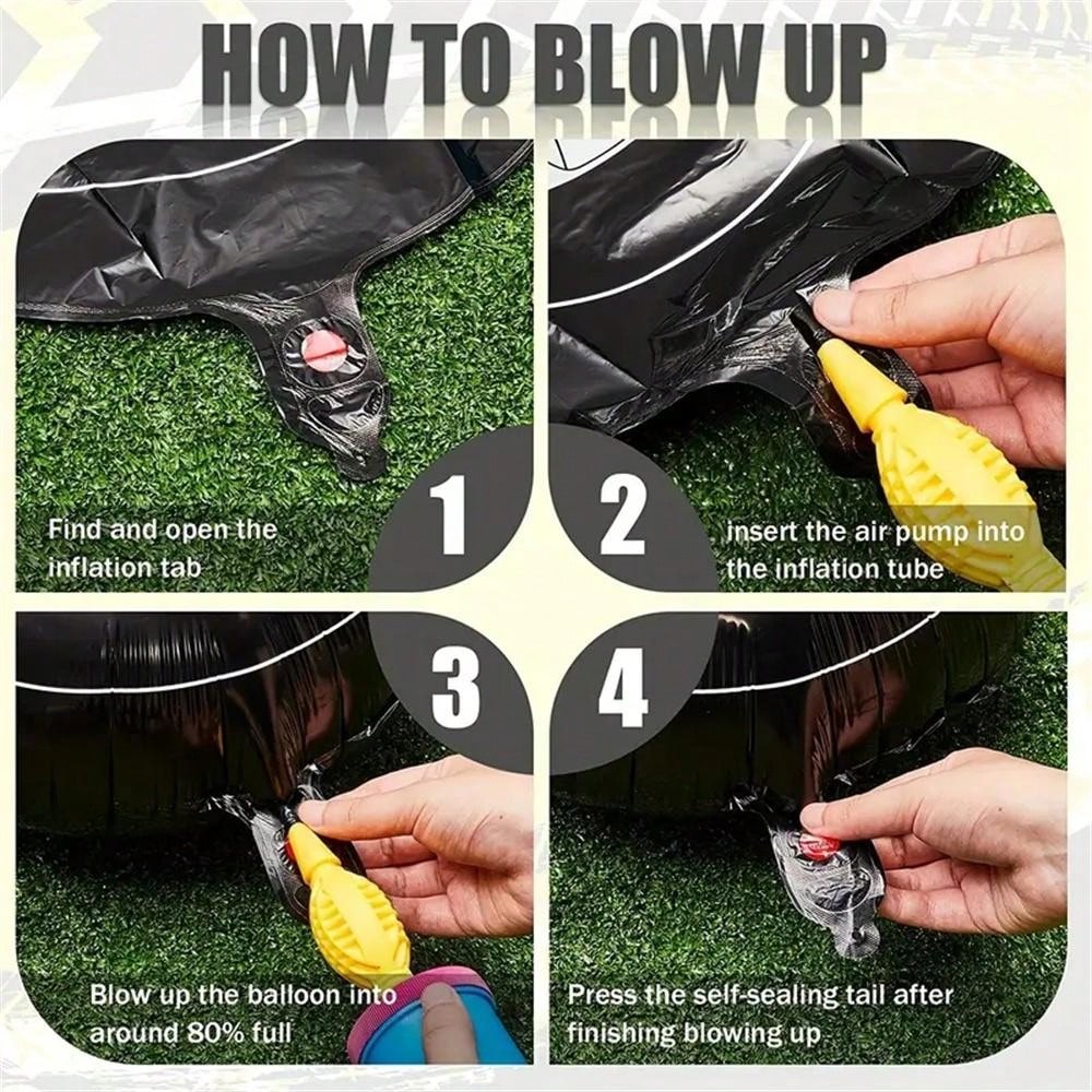 12 Piezas 18 Pulgadas Globos A Cuadros Y Blancos, Globos De Rueda De ...