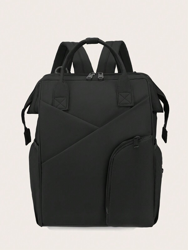 Black New Mommy Bag, Fashion Backpack, Large Capacity Diaper Bag ...