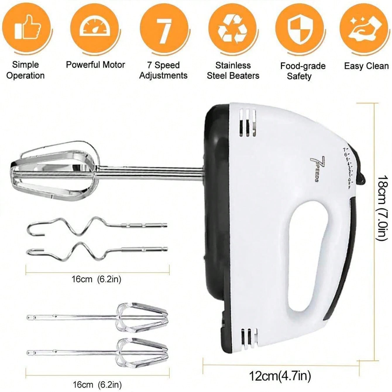 An Electric Handheld Whisk That Comes With 4 Beaters & 7-Speed Settings ...