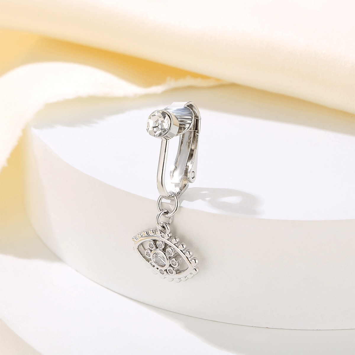 A Round Zirconium Pendant Belly Button Clip Wedding Holiday Ladies Gift ...