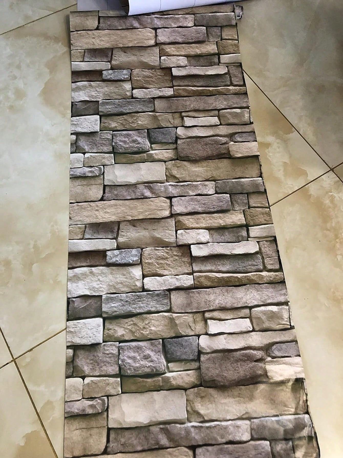 Peel And Stick Wallpaper Stone Brick Contact Paper Waterproof Wall ...