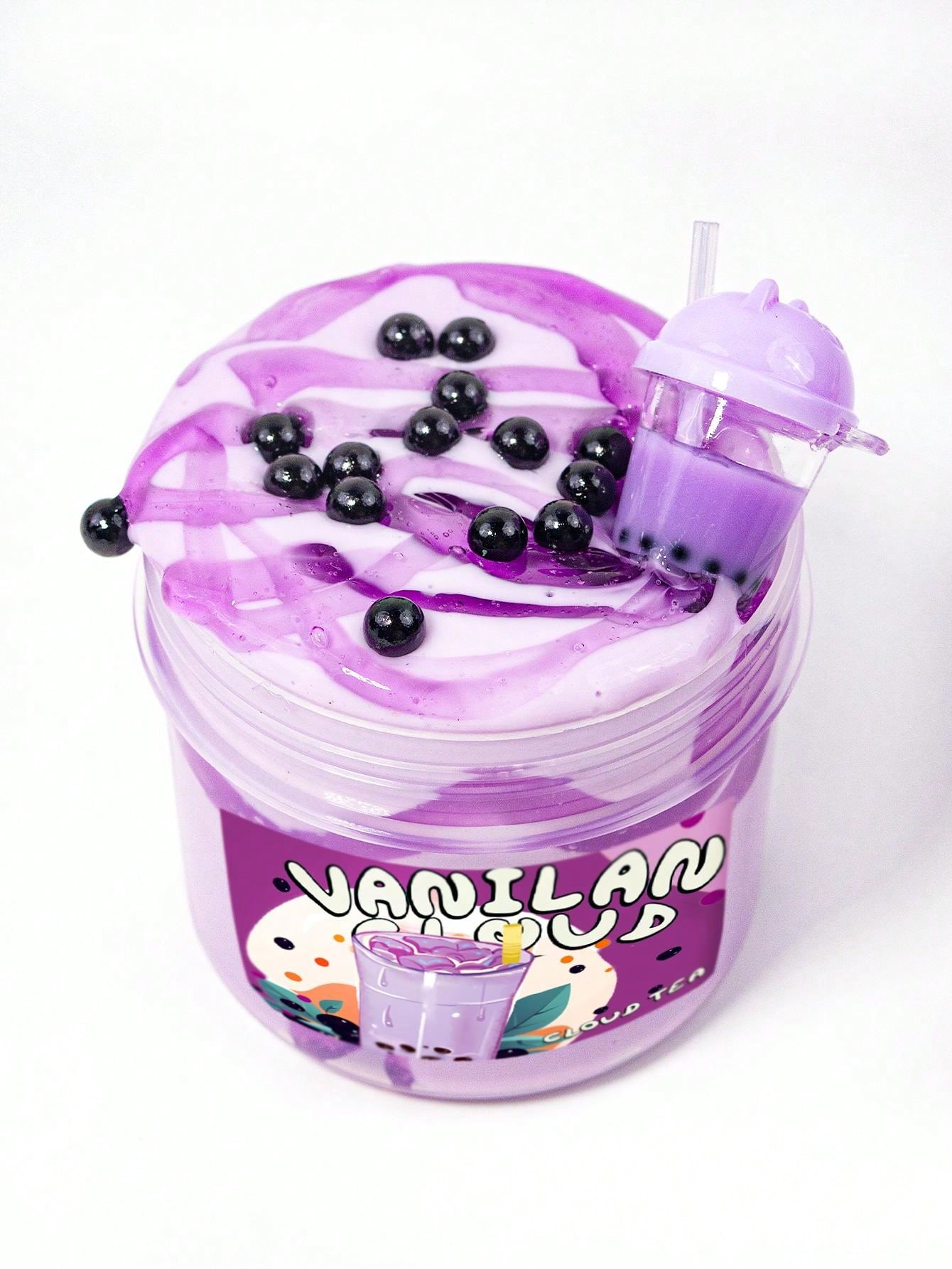 6oz1oz Purple Thick Slime Fidget Food Simulation Series Bubble Tea Asmr Bubble Pops Slime