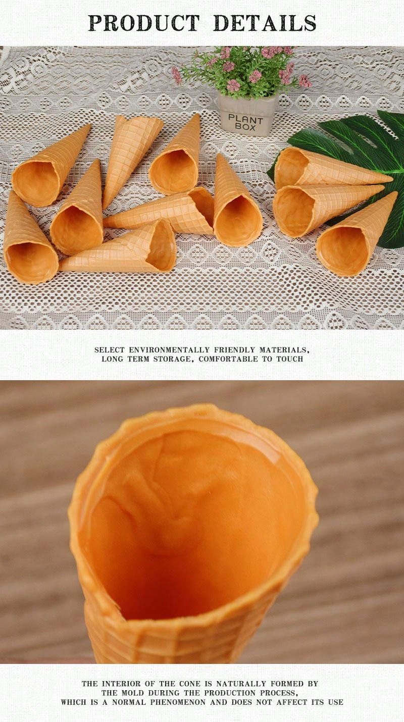1pc Realistic Crispy Waffle Cone Replica, Lifelike Ice Cream Cone Prop ...