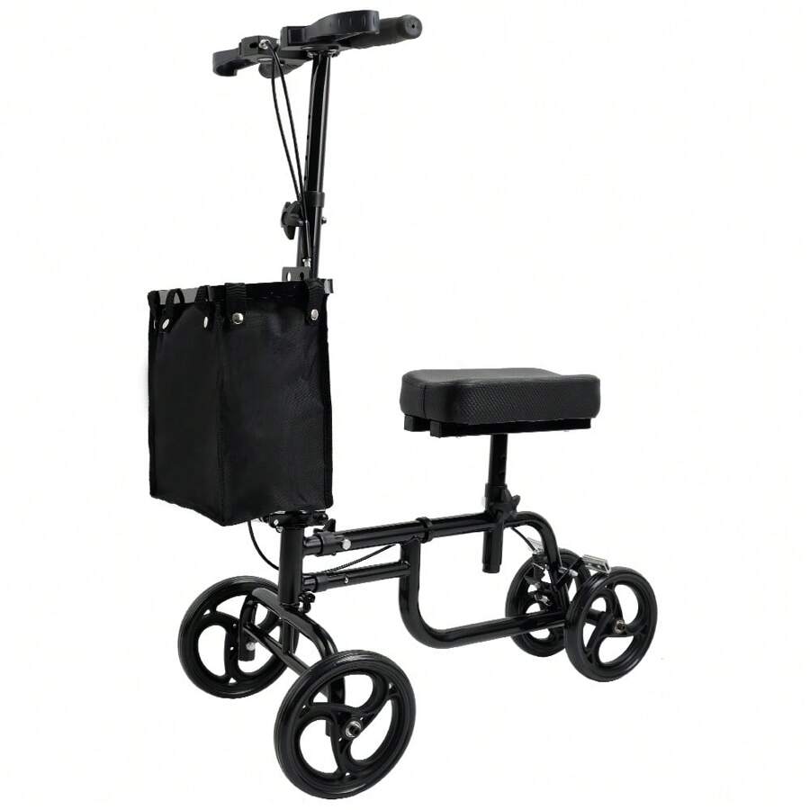 Adjustable Height Rollator Walker Transport Chair, Foldable Knee ...