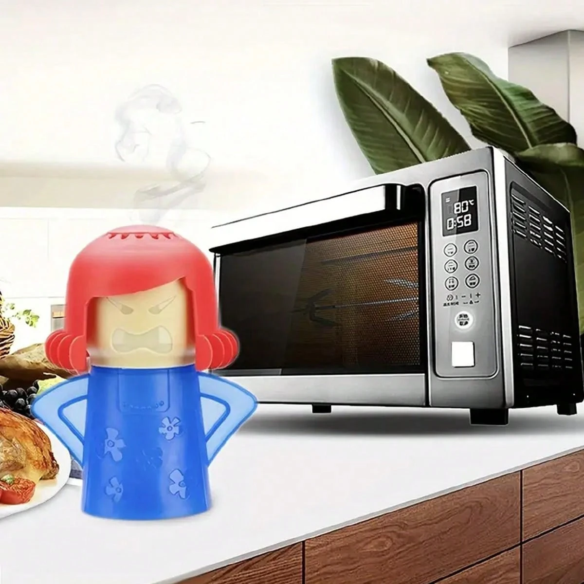 1pc Angry Mama Microwave Cleaner Angry Mom Microwave Oven Steam Cleaner ...