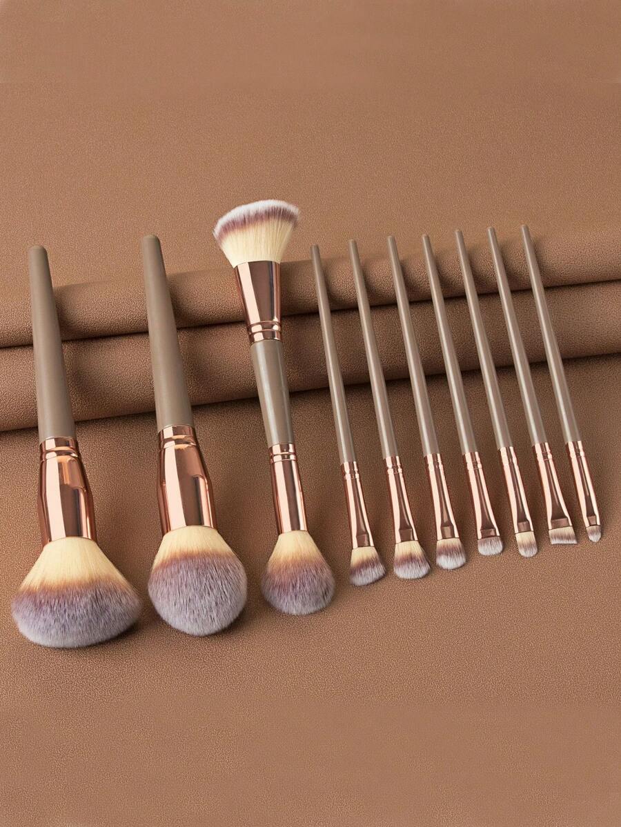 10pcs Makeup Brush Set, Including Eyeshadow Brush, Powder Brush, Etc ...