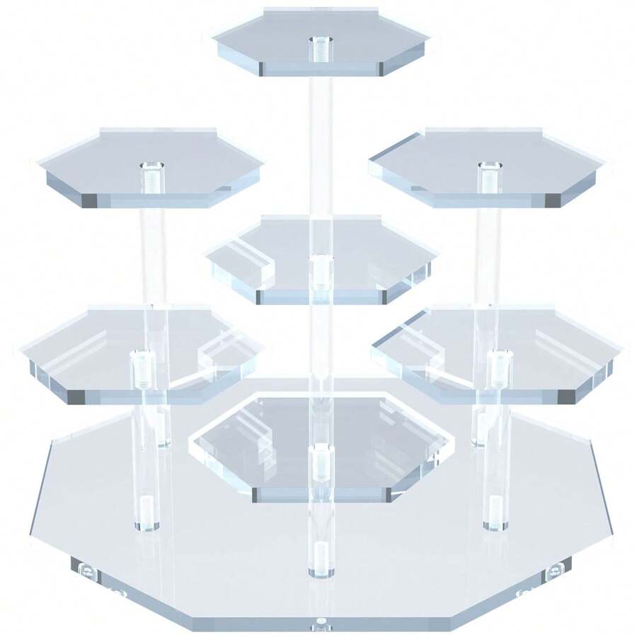 1pc 7 Tier Clear Acrylic Display Stand For Cosmetics, Toys, Jewelry ...