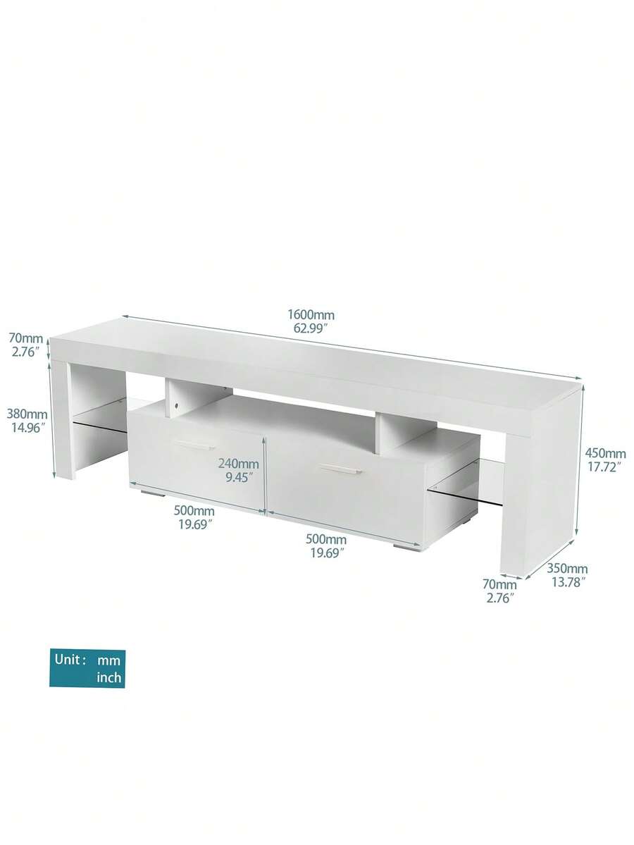 TV Stand Fashion TV Console, Entertainment Center TV Station with LED ...