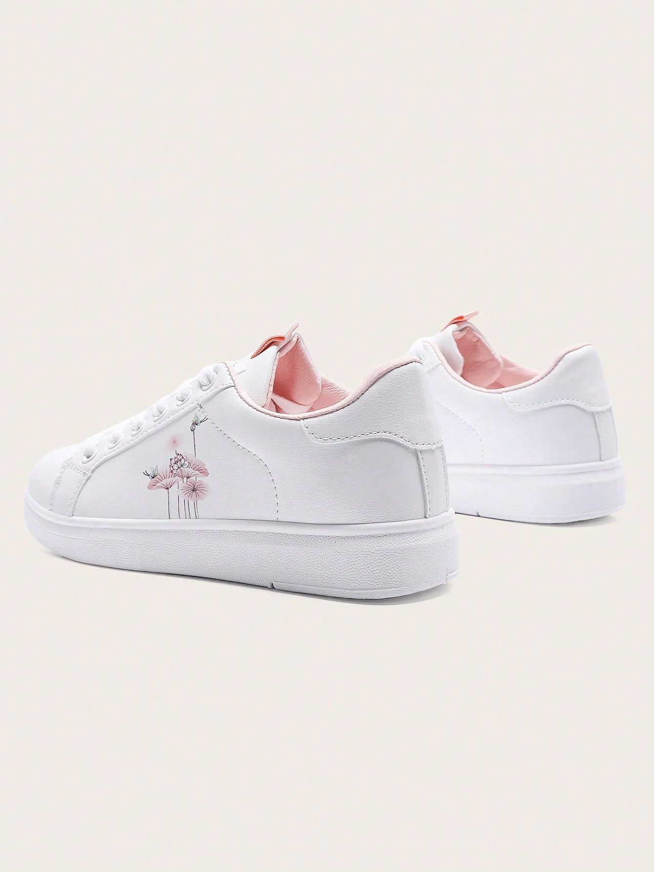 Women's Low-cut Flat Lace-up Comfortable Sneakers, Street Style Sports ...