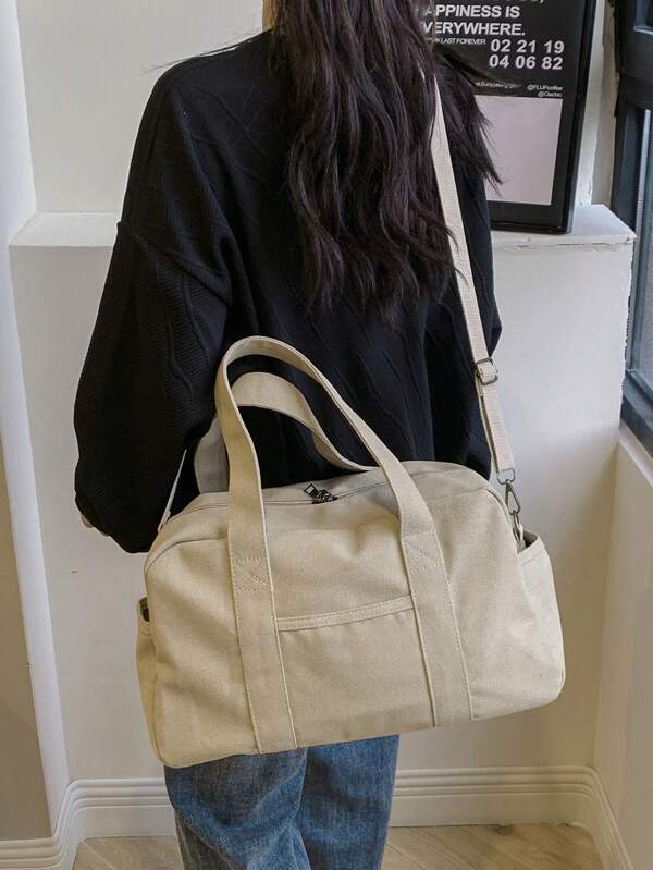 1pc Large Capacity Plain Travel Luggage Bag With Minimalist Design ...