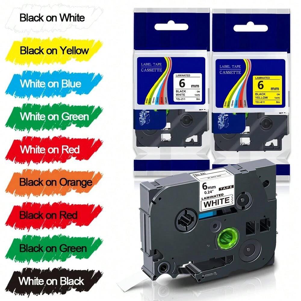 1 Pacote Fita Tze211 Ptouch 6mm/0,24” Tze Tz Fita Tze-211 Tz-211 Tze211 ...
