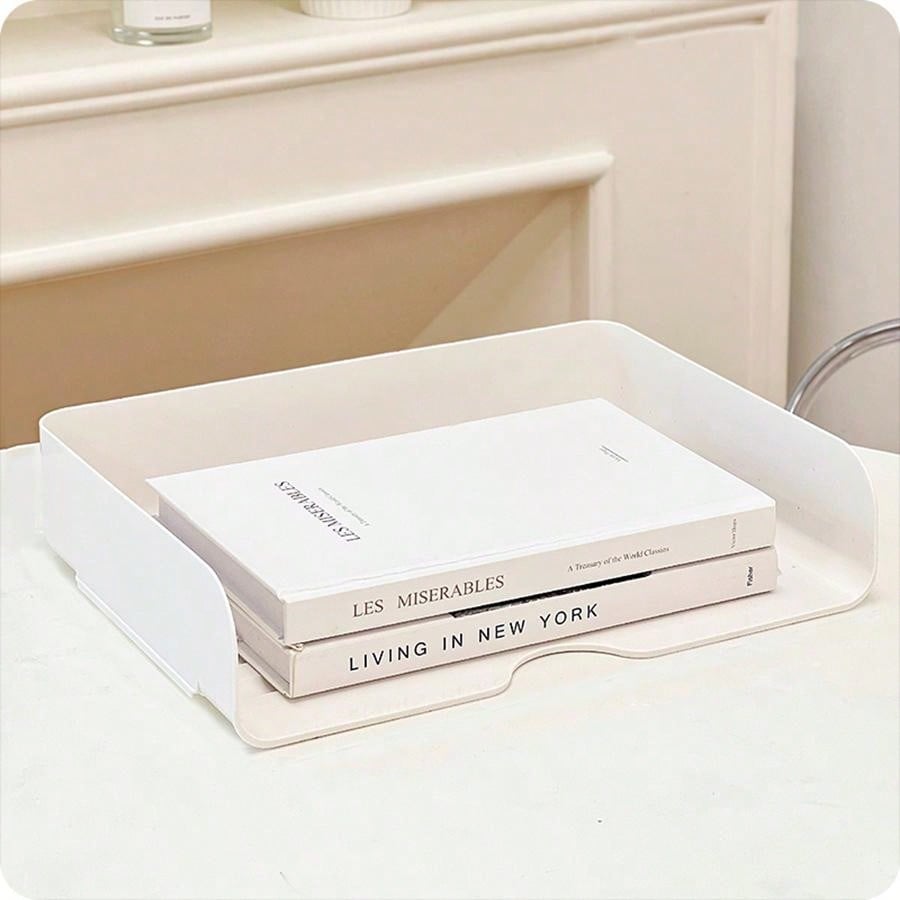 Desktop A4 Paper Storage Rack With Separated Compartments, Transparent ...