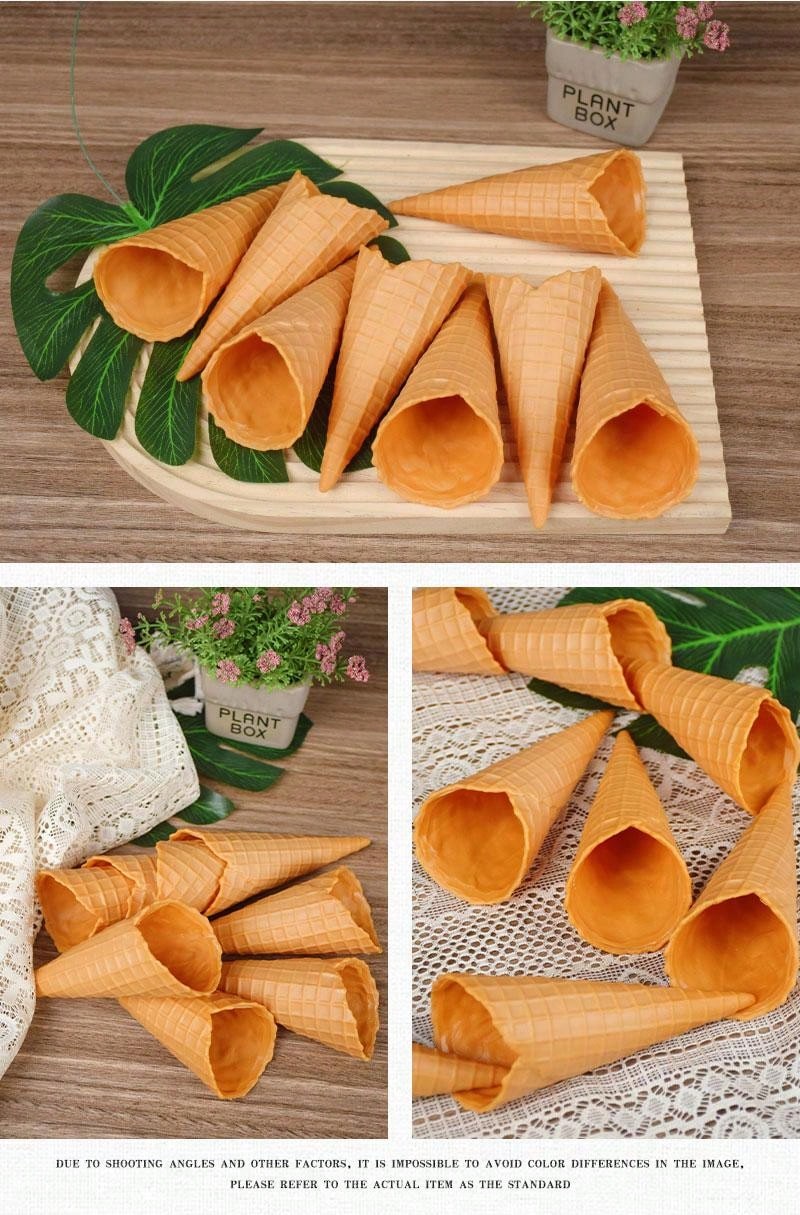 1pc Realistic Crispy Waffle Cone Replica, Lifelike Ice Cream Cone Prop ...