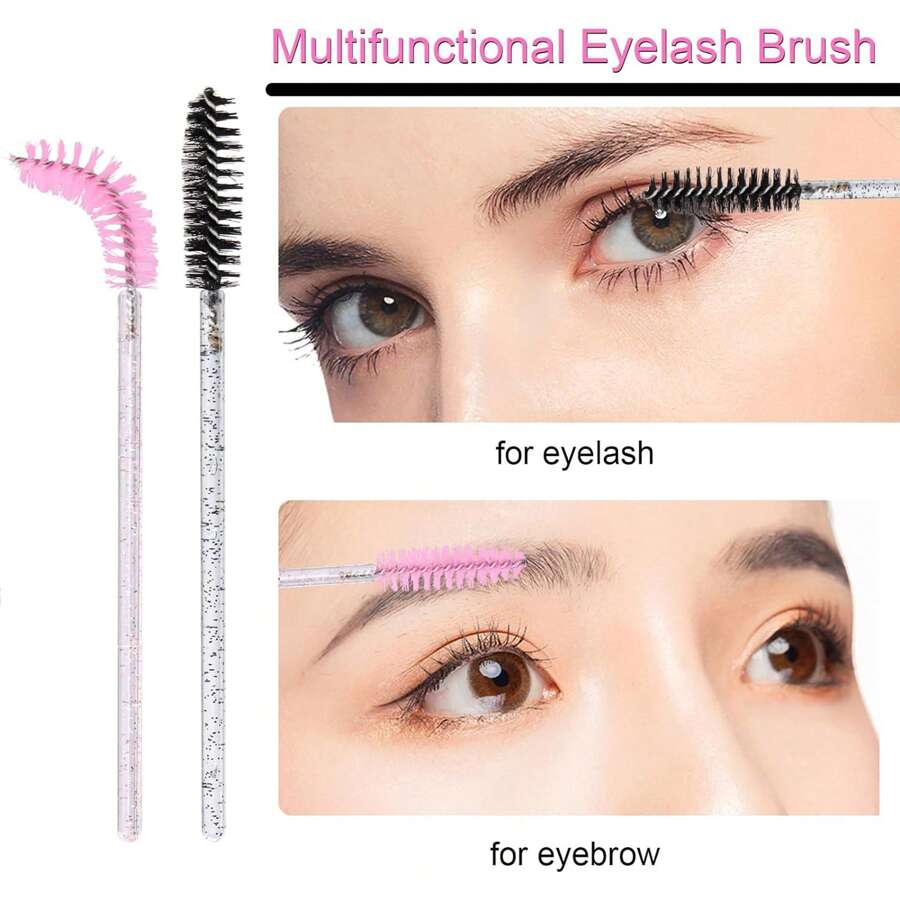 Eyelash Brushes 100 Pieces Disposable Mascara Wands Bendable Eyebrow ...