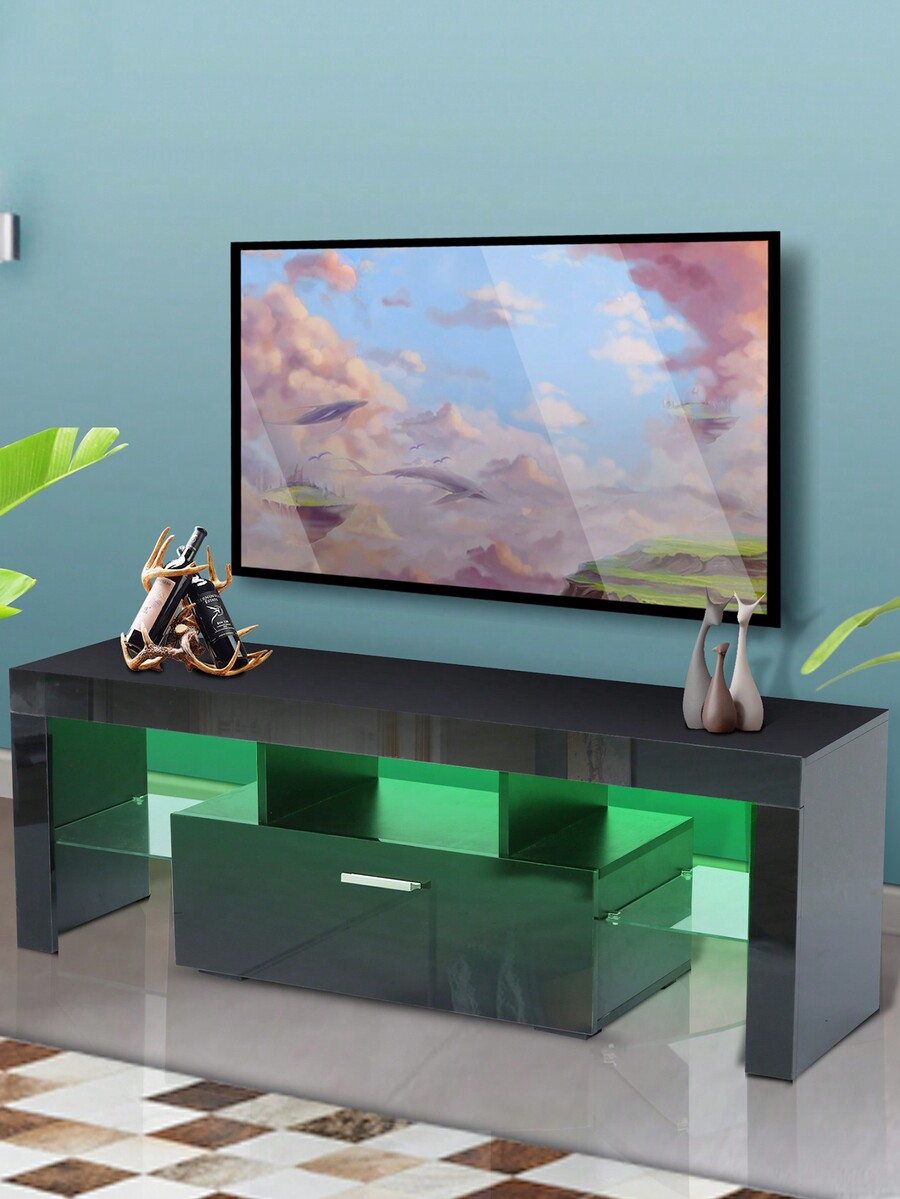 TV Stand Fashion TV Console, Entertainment Center TV Station with LED ...