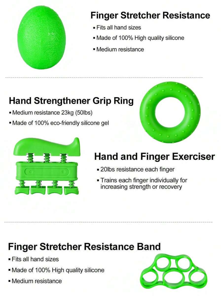 6pcs Hand Gripper Set, With Adjustable Resistance Range From 11-130lbs ...