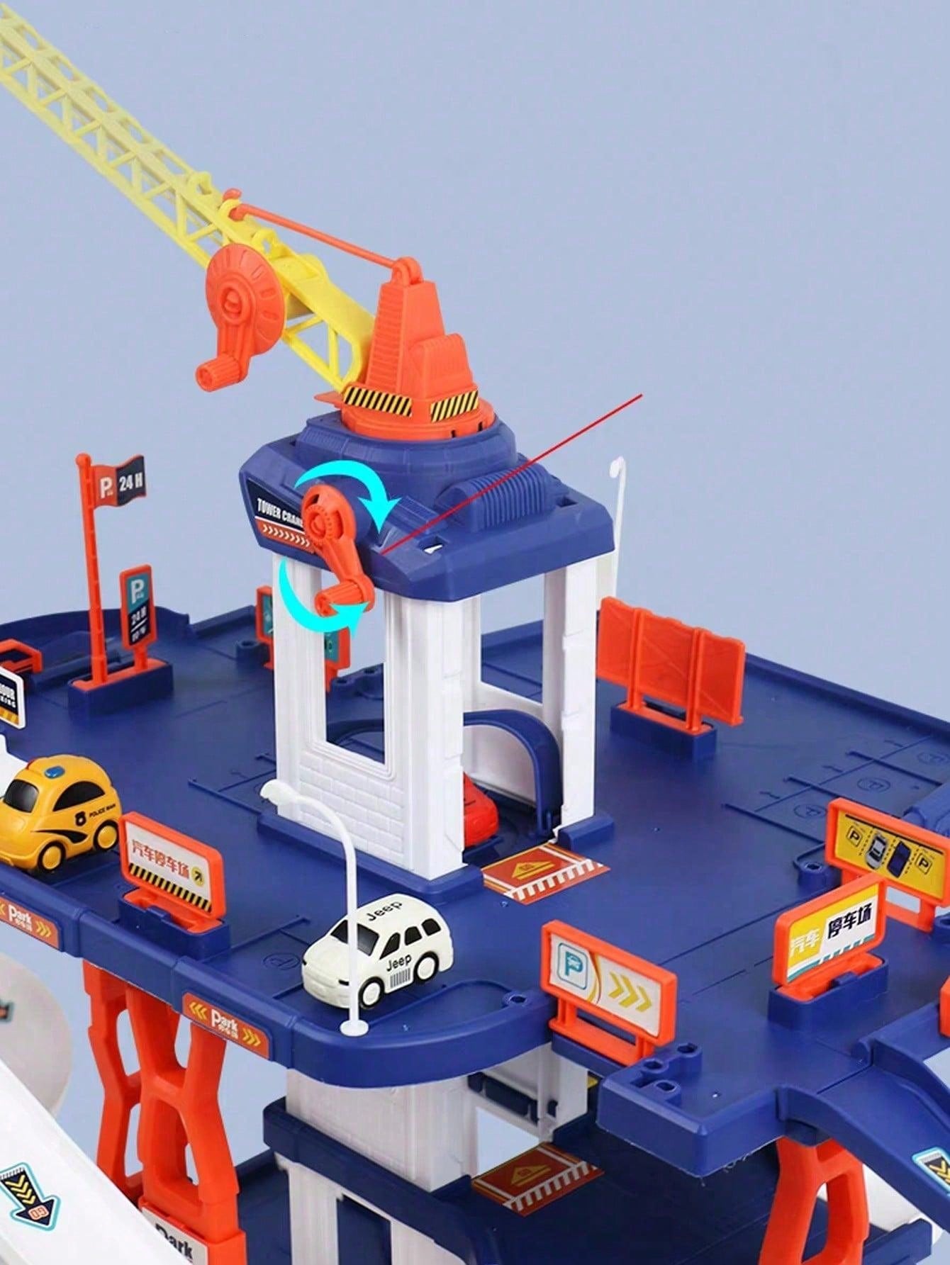 1box Random Color City Car Park Building (double Slide) With 3 Cars ...