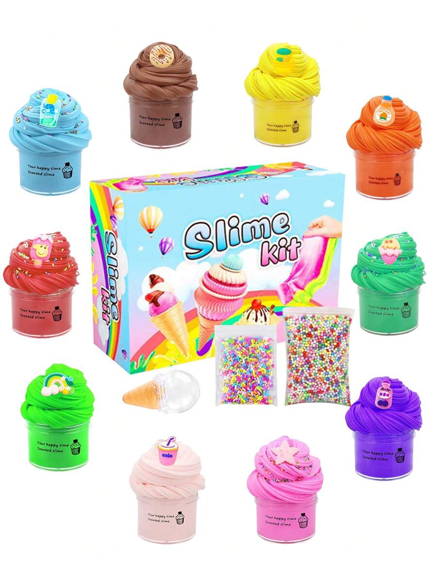 10pcs 50ml Slime Kit Butter Slime Putty With 10 Colors, Sensory Toy For ...