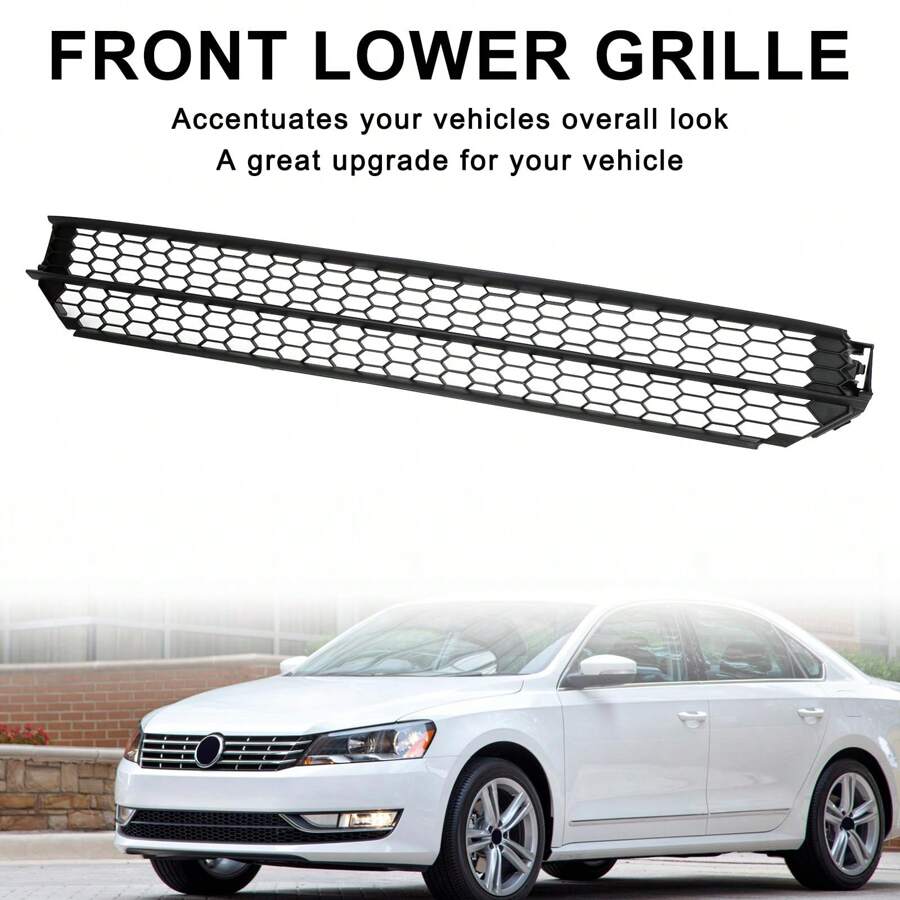 Honeycomb Front Bumper Lower Grill Grille Fit VW Passat 2012-2015 Black ...