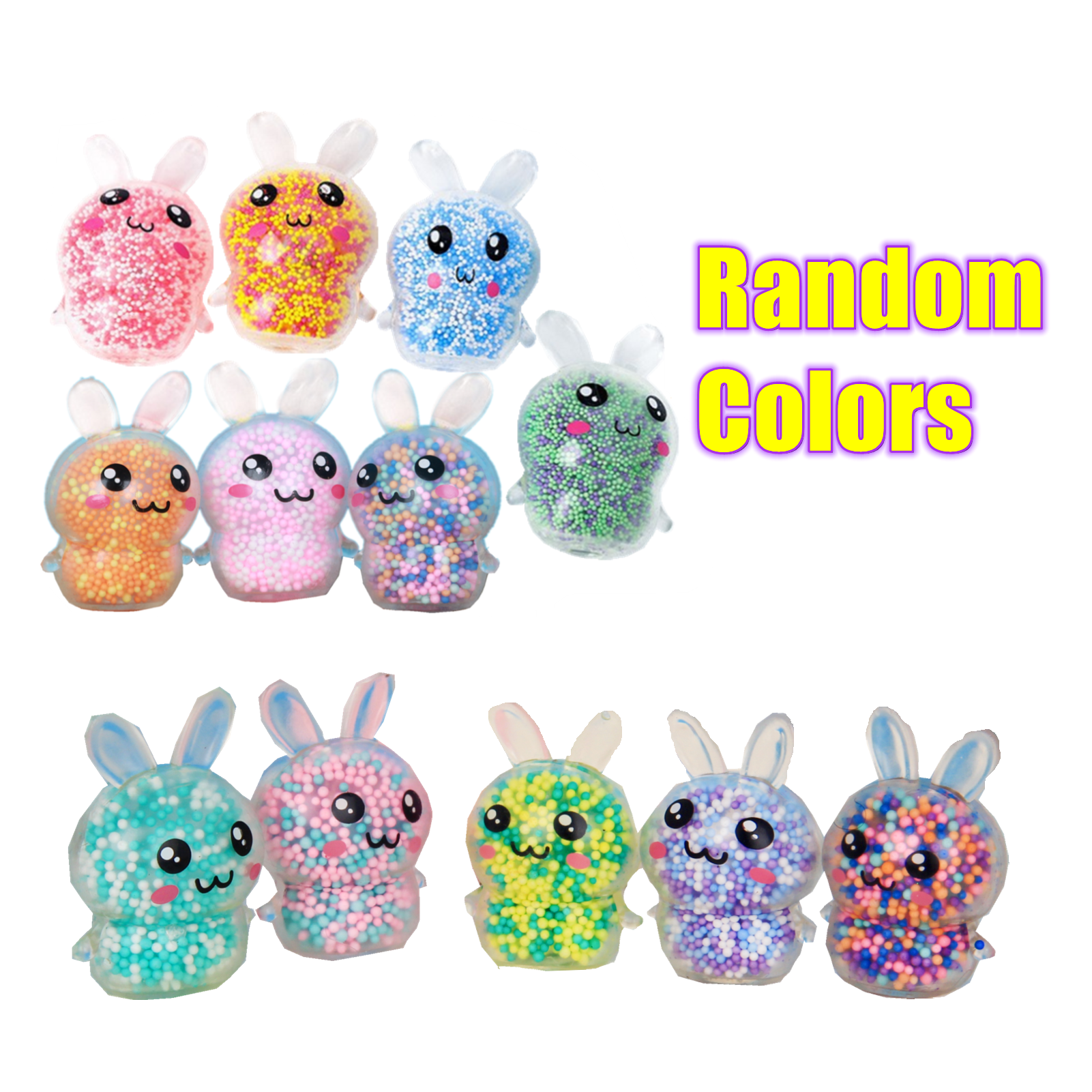 6pcs Squishy Bunny Stress Balls Stress Relief Toys Adults Girls Fidget ...