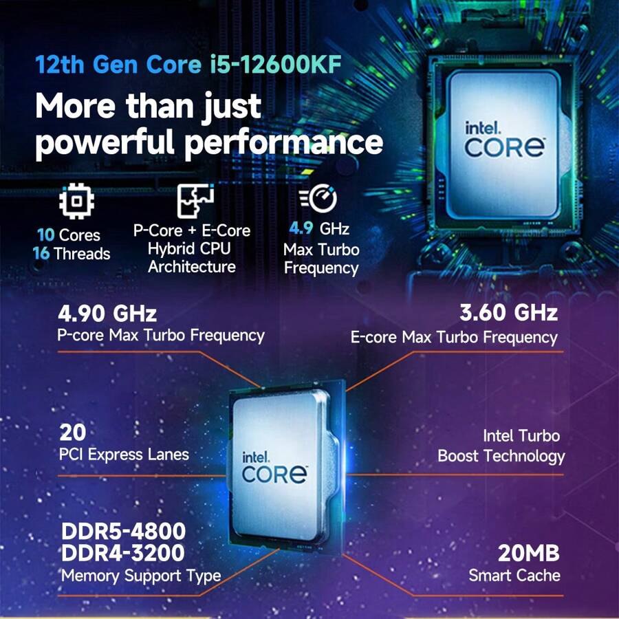 Intel Core I5 12600kf 12th Gen Core Processor 10 Core 16 Thread Gaming Desktop Cpu Processor
