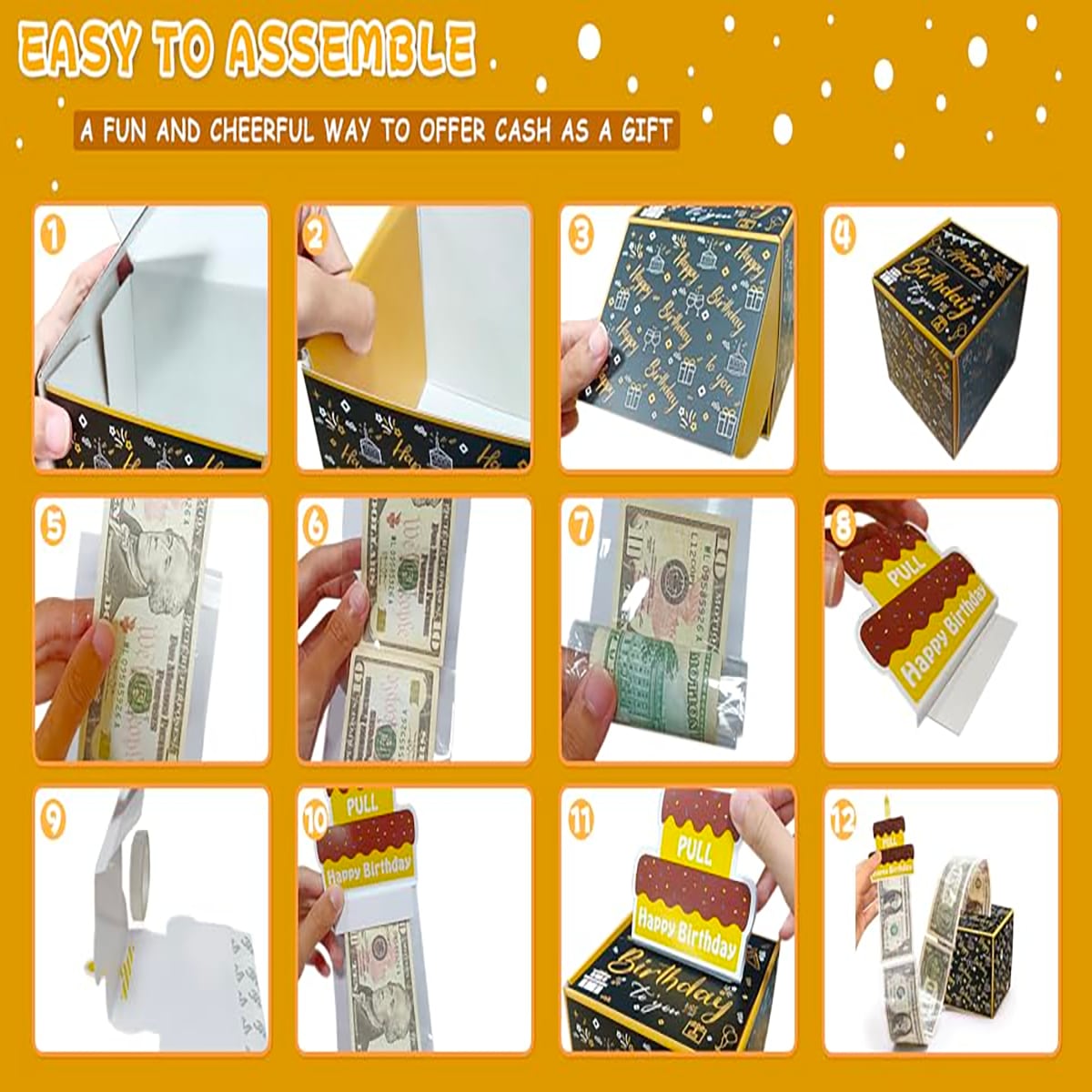 Novelty Happy Birthday Money Box For Cash Gift, Surprise Diy Money Box ...