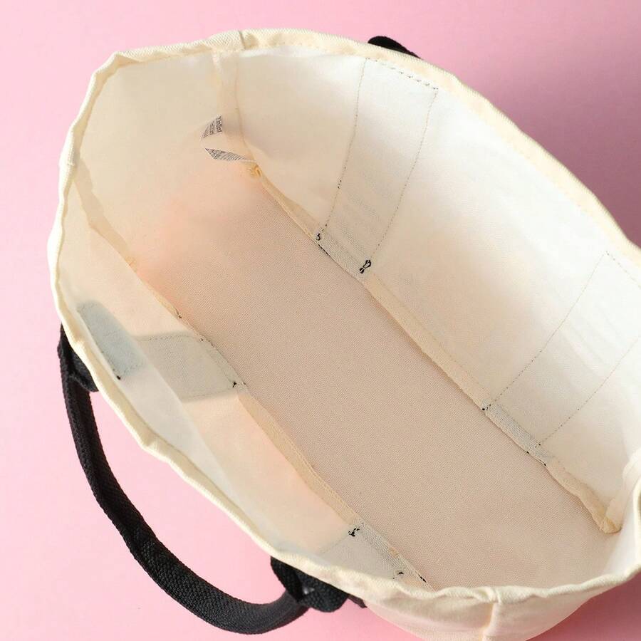 Miniso Miniso Snoopy Cartoon Pattern Canvas Tote Bag, Large Capacity Handheld Storage Bag ...