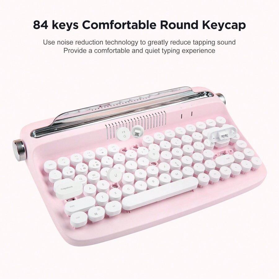 YUNZII ACTTO B303 Wireless Typewriter Keyboard, Retro BT Aesthetic ...