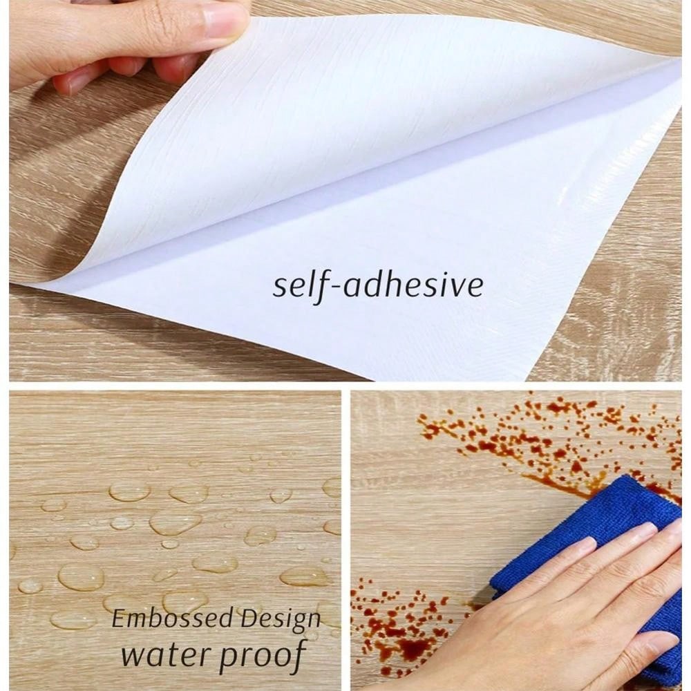 1 Rolle Gelbe Tapete Mit Holzmaserung Zum Abziehen Und Aufkleben ...