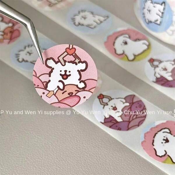 Same Style As Xiaohongshu Cute Cartoon Dog Stickers With Colored Lines ...