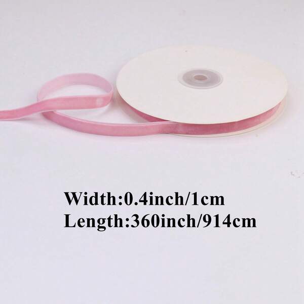 10 Yards Velvet Ribbon Pink Velvet Fabric Ribbon Trim Single Face Spool ...