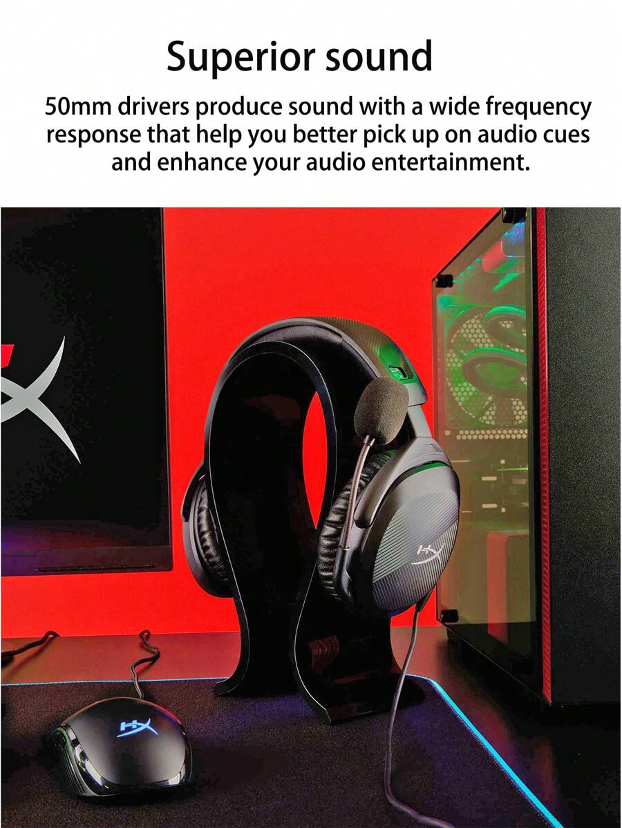 HyperX HyperX Cloud Stinger 2 אוזניות גיימינג מקוריות אוזניות חוט בדרגת גיימינג עם ביטול רעשים ...