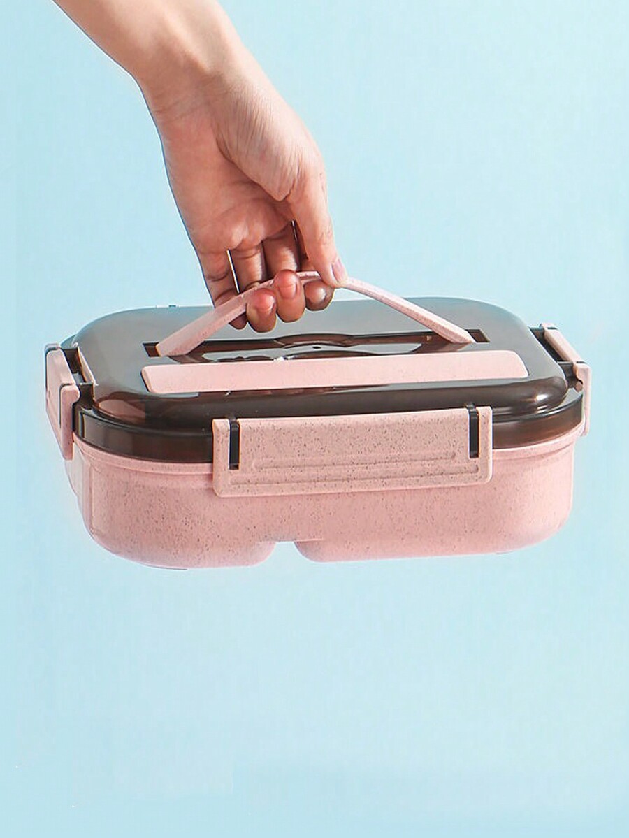 Blue Portable Four-compartment Lunch Box With Cutlery, Bento Box For ...