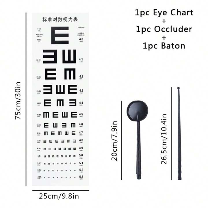 1 Set Of Eye Charts, Including Standard Logarithmic Visual Acuity Chart ...