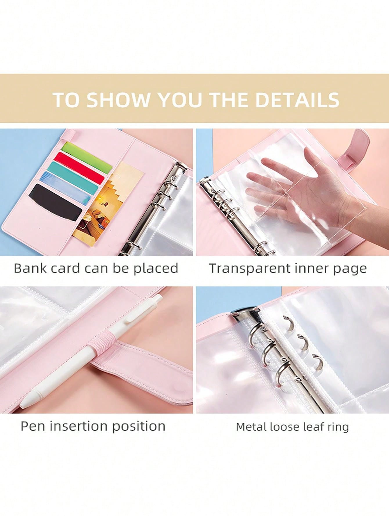 1pc 100envelope Challenge Refillable Loose Leaf Notebook For 100 Days ...