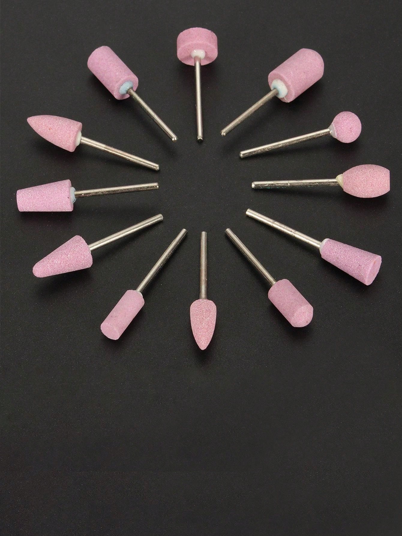 12pcs Quartz Nail Drill Bit Set (diamond Bed, Smoothing Bit, Electric ...