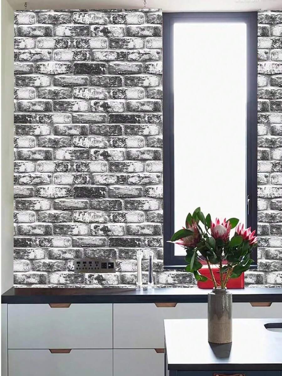 Peel And Stick Wallpaper Stone Brick Contact Paper Waterproof Wall ...