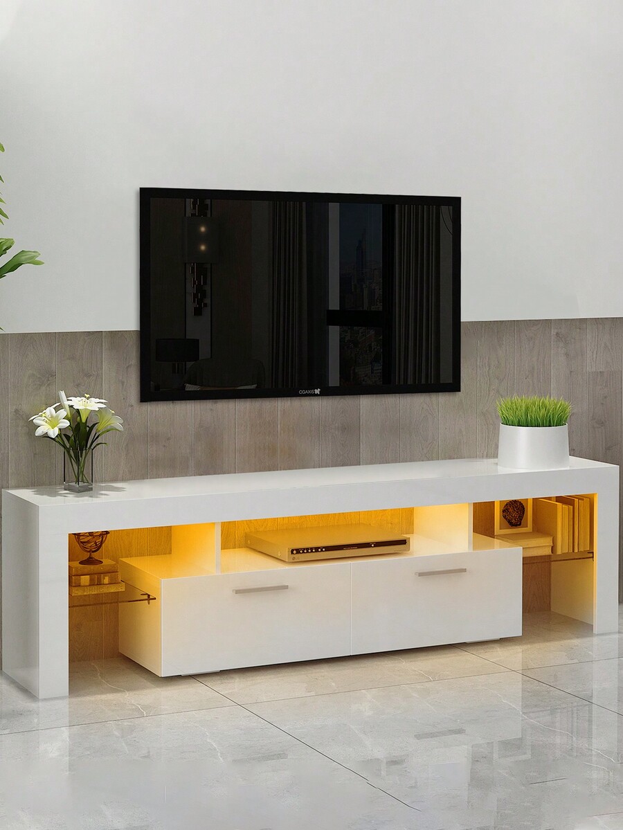 TV Stand Fashion TV Console, Entertainment Center TV Station with LED ...