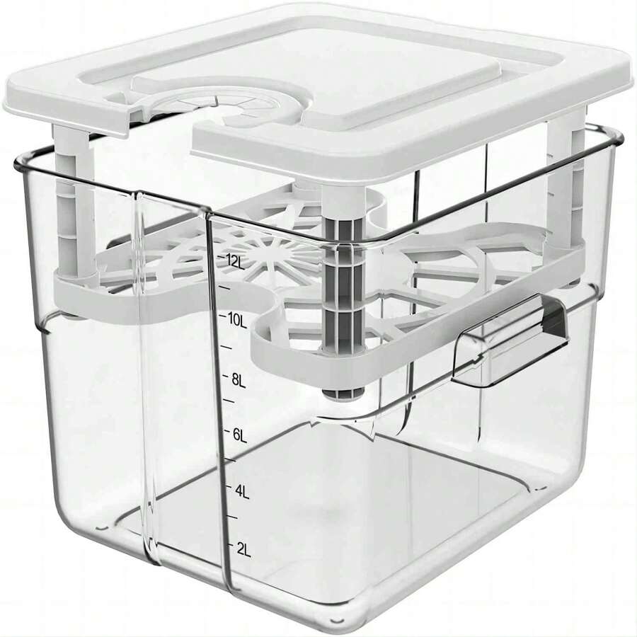 YONGSTYLE Sous Vide Container with Lid and Rack Sous Vide Containers ...