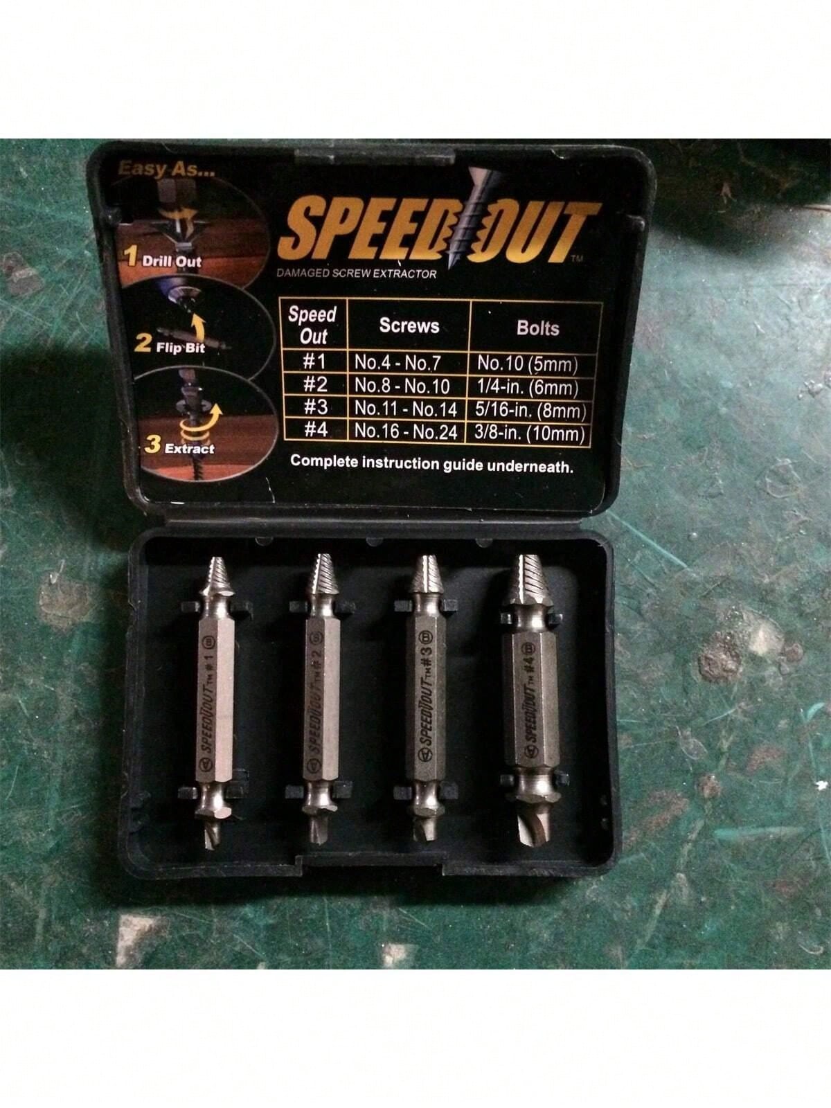 4pcs/Set High-Speed Steel Double-Headed Screw Extractor With Drill Bit ...