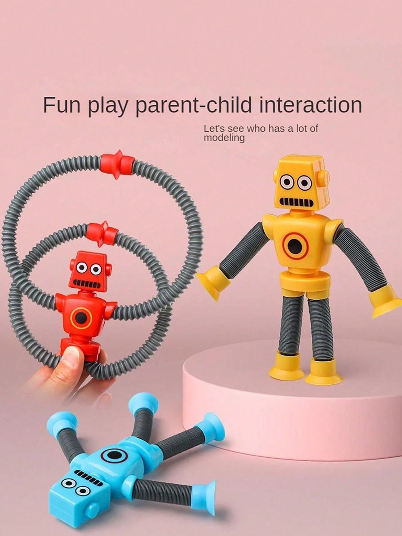 Creative Decompression Toy Stretching Tube Robot Puzzle Cartoon Sucker ...