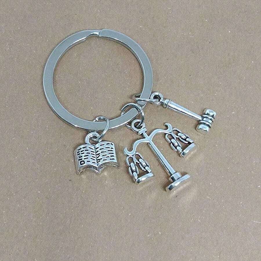 Street 1pc Simple Lawyer Keychain Set With Justice Scales, Judge's ...