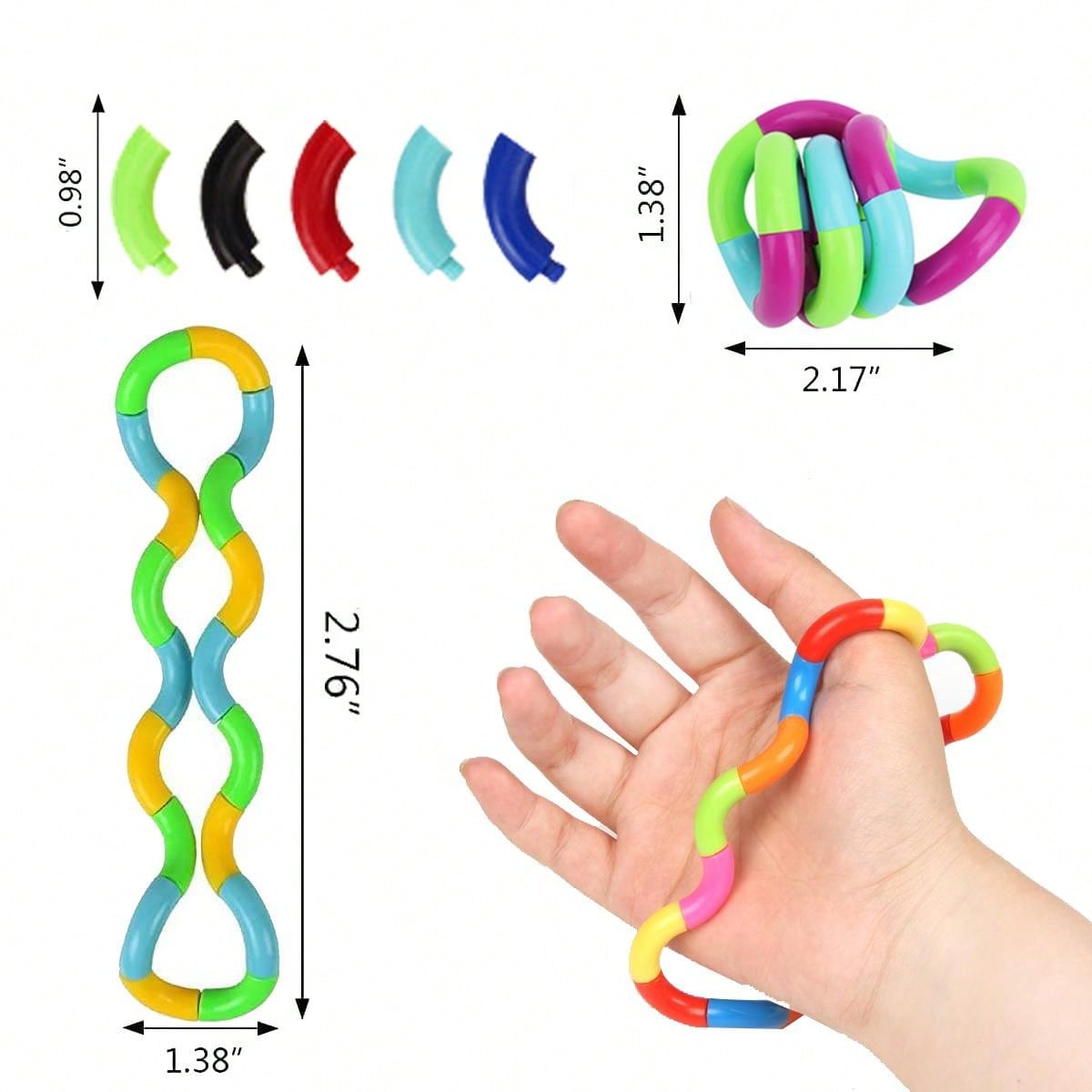 3pcs Twisted Rope Fidget Toys, Squishy & Stretchy, Stess Relief Tool ...