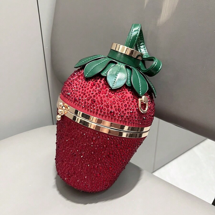 New Arrival Rhinestone Studded Strawberry-Shaped Designer Handbag ...
