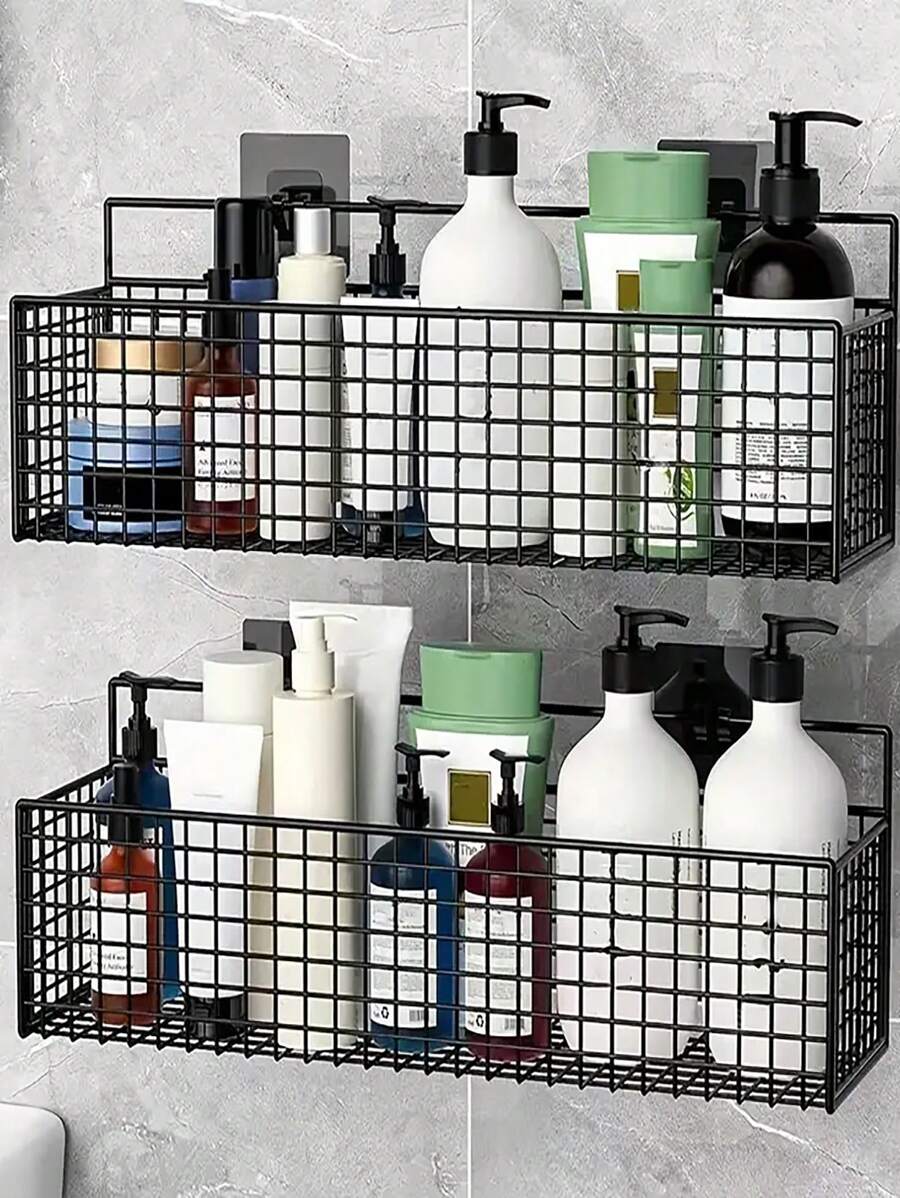 1pc Black stainless steel rectangular Perforation-free wall-mounted ...