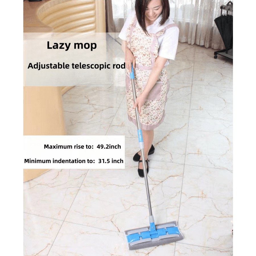 Flat Mop Stainless Steel Rotating Water Absorbent Hand Washable Mop Wet ...