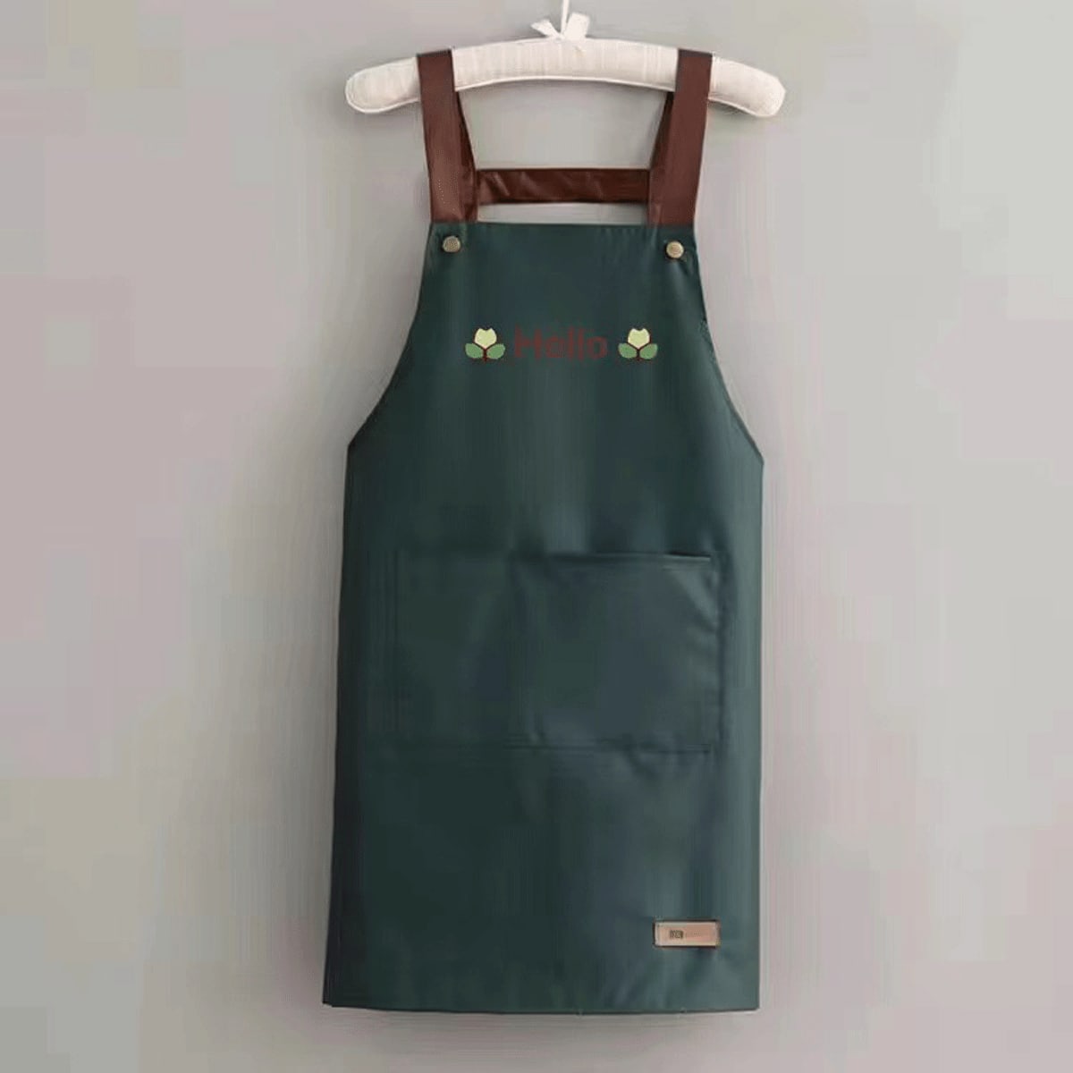 1pc/Lot Beige Waterproof Back Strap Apron With Anti-Oil & Two Pockets ...