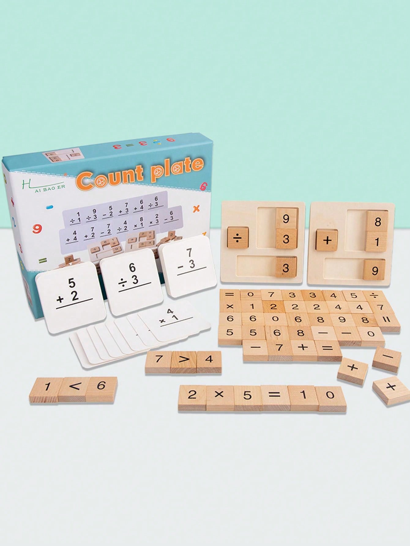 1 Pieza Bloques De Madera Para Aprender Operaciones Matemáticas Tempranas De Los Niños: Sumar ...