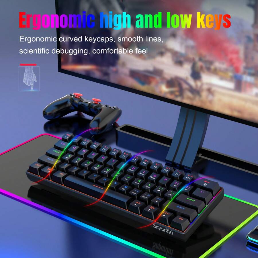 Snpurdiri Snpurdiri 60% Mechanical Gaming Keyboard, Key Line Separation ...